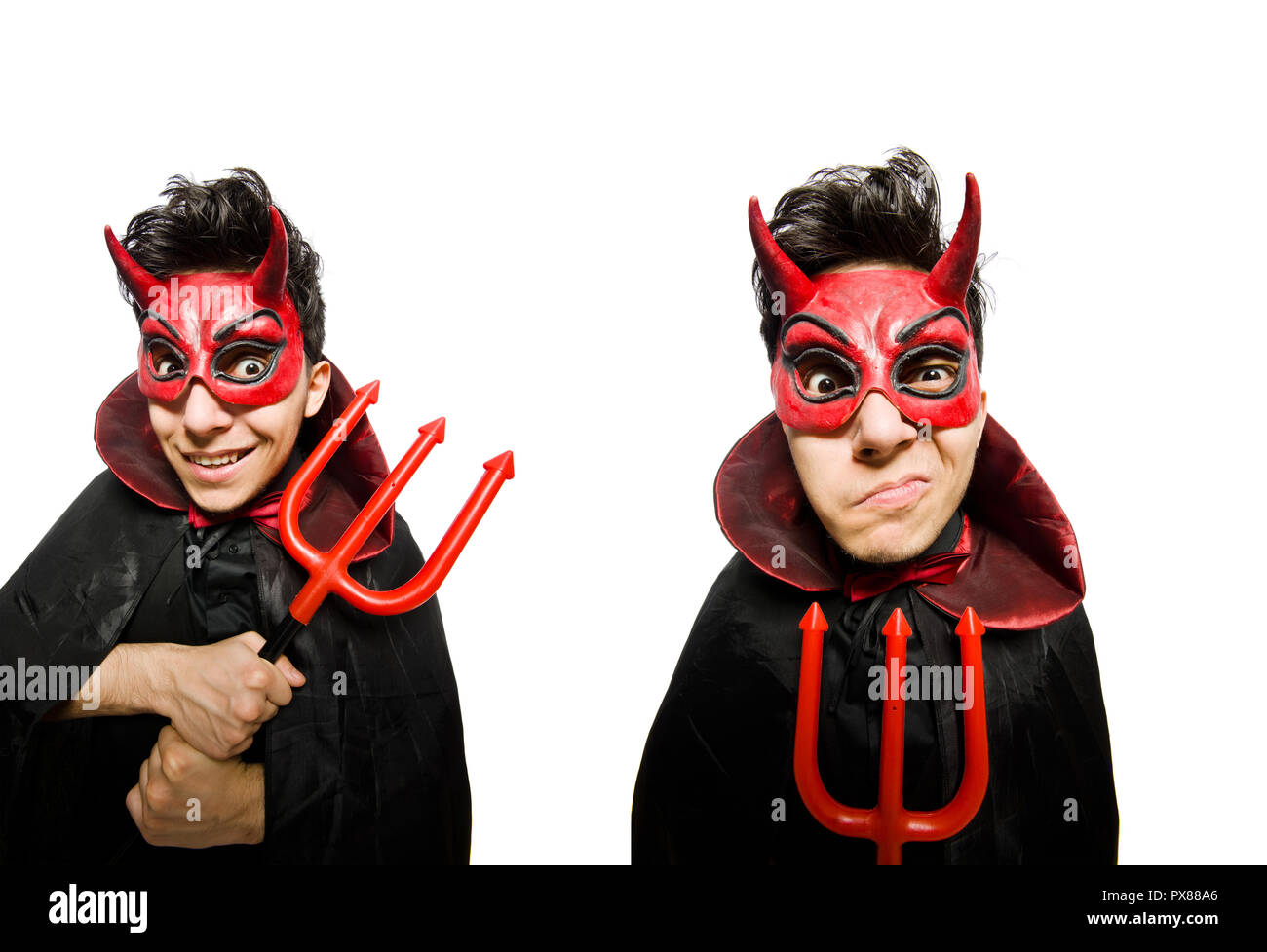 Funny devil isolated on the white background Stock Photo - Alamy