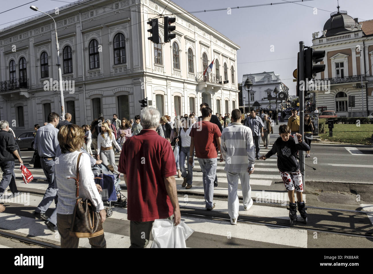 Beograd, city center, pedestrian zone, Serbia-Montenegro, Belgrade ...