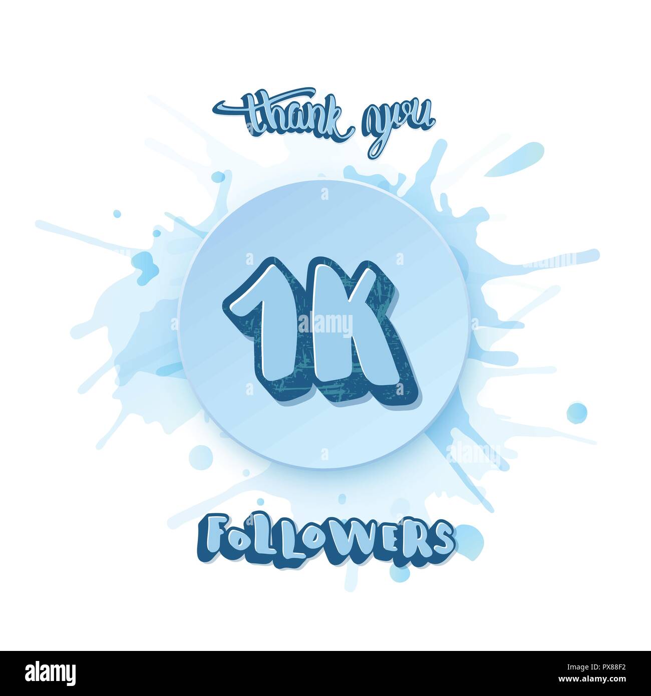 1k followers thank you social media template. Banner for internet ...