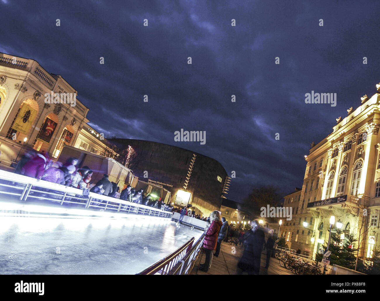 Vienna, winter in the museums quarter, MQ, 2007, Austria Stock Photo ...
