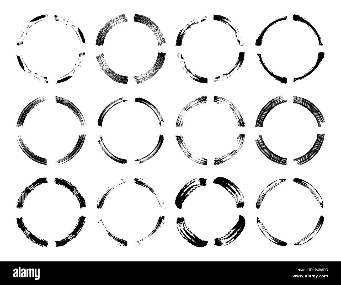 Empty circlular borders isolated. Set of round grunge frames. Vector ...