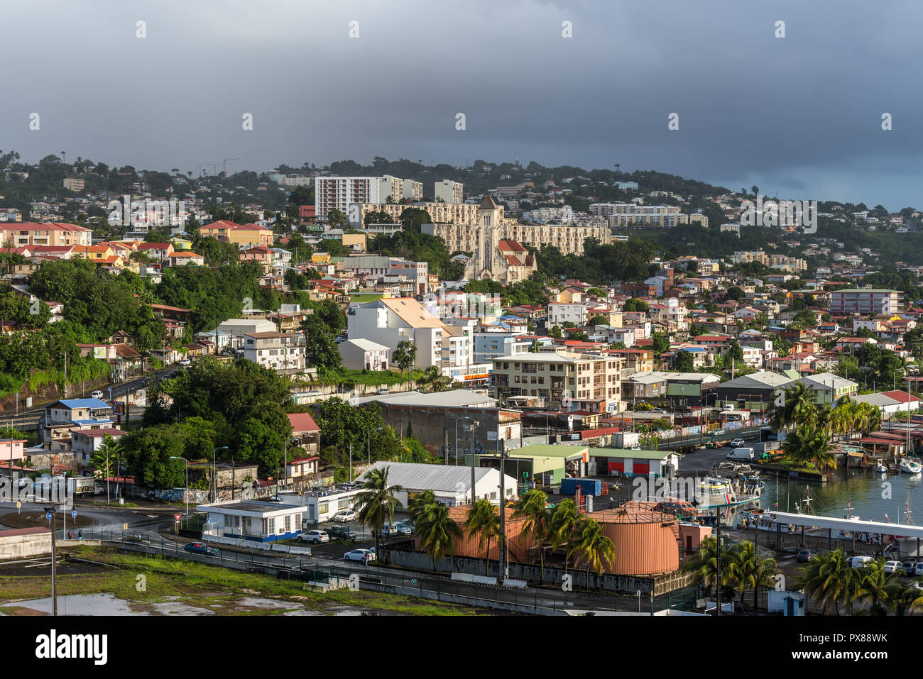 Fort-de-France, Martinique - December 19, 2016: Cityscape in cloudy ...