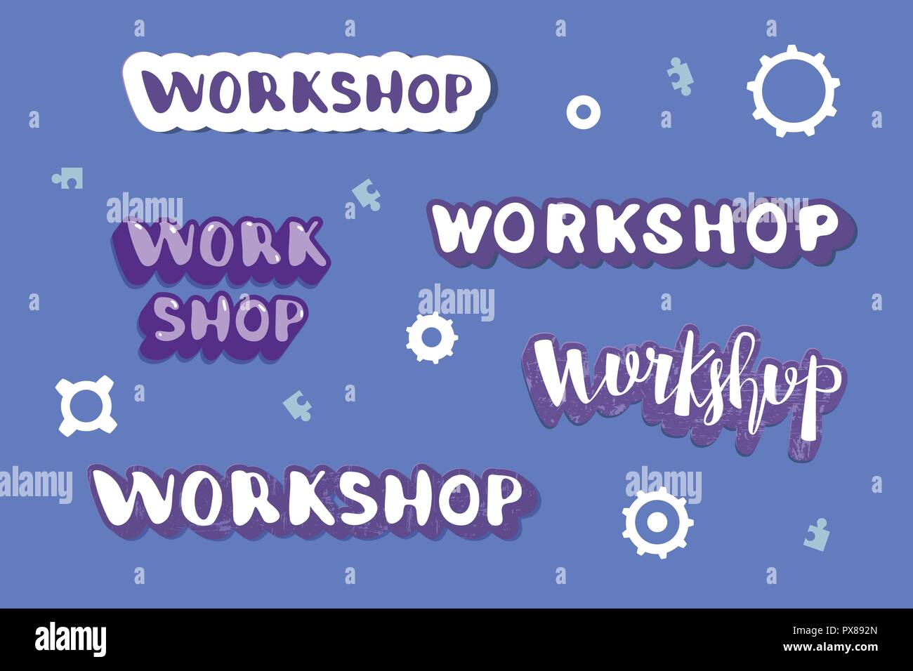 Workshop lettering set. Vector illustration Stock Vector Image & Art ...
