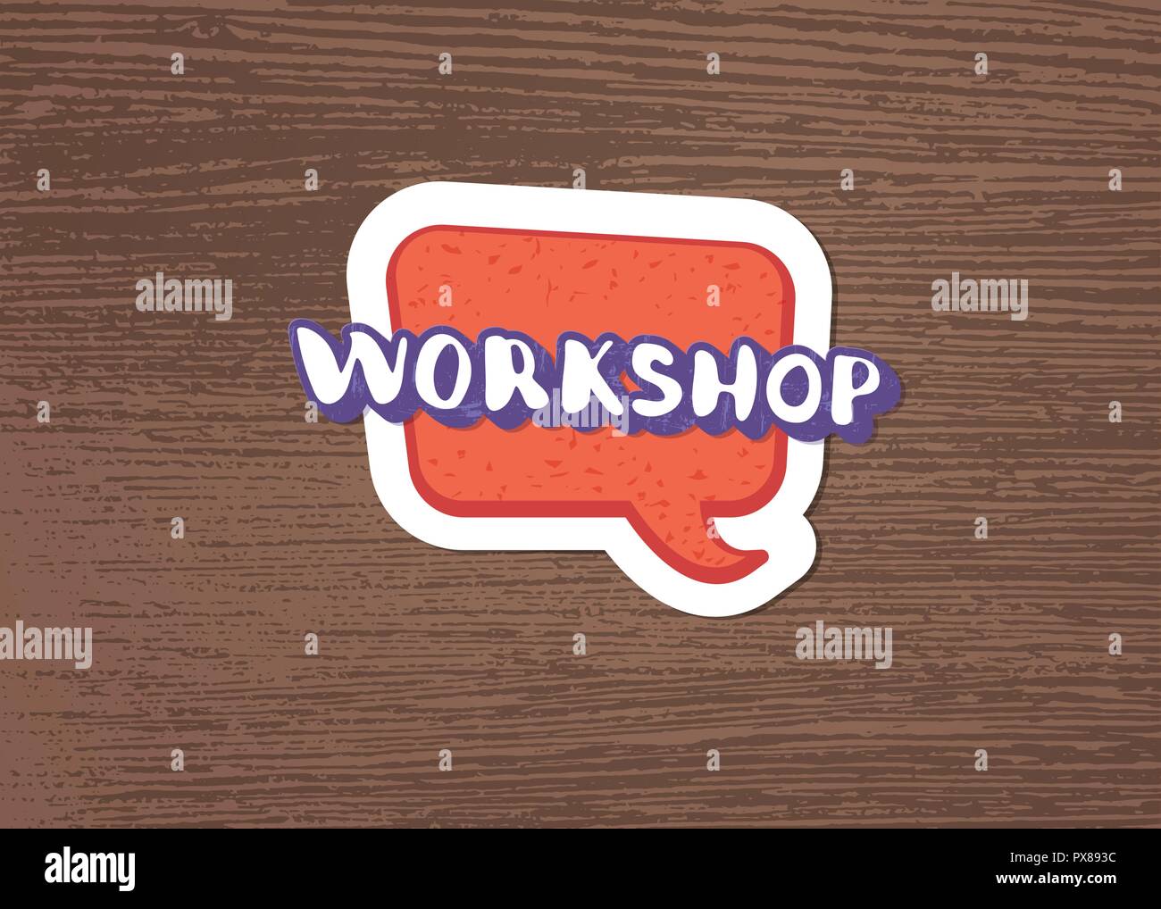 Workshop announcement composition. Template with handwritten lettering ...