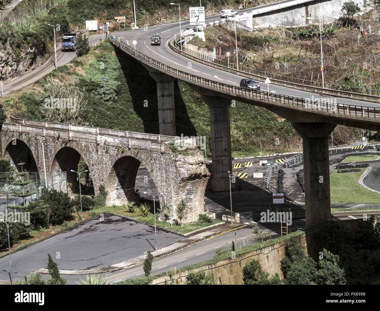 Old and new bridge, Portugal, Madeira, Faial Stock Photo - Alamy
