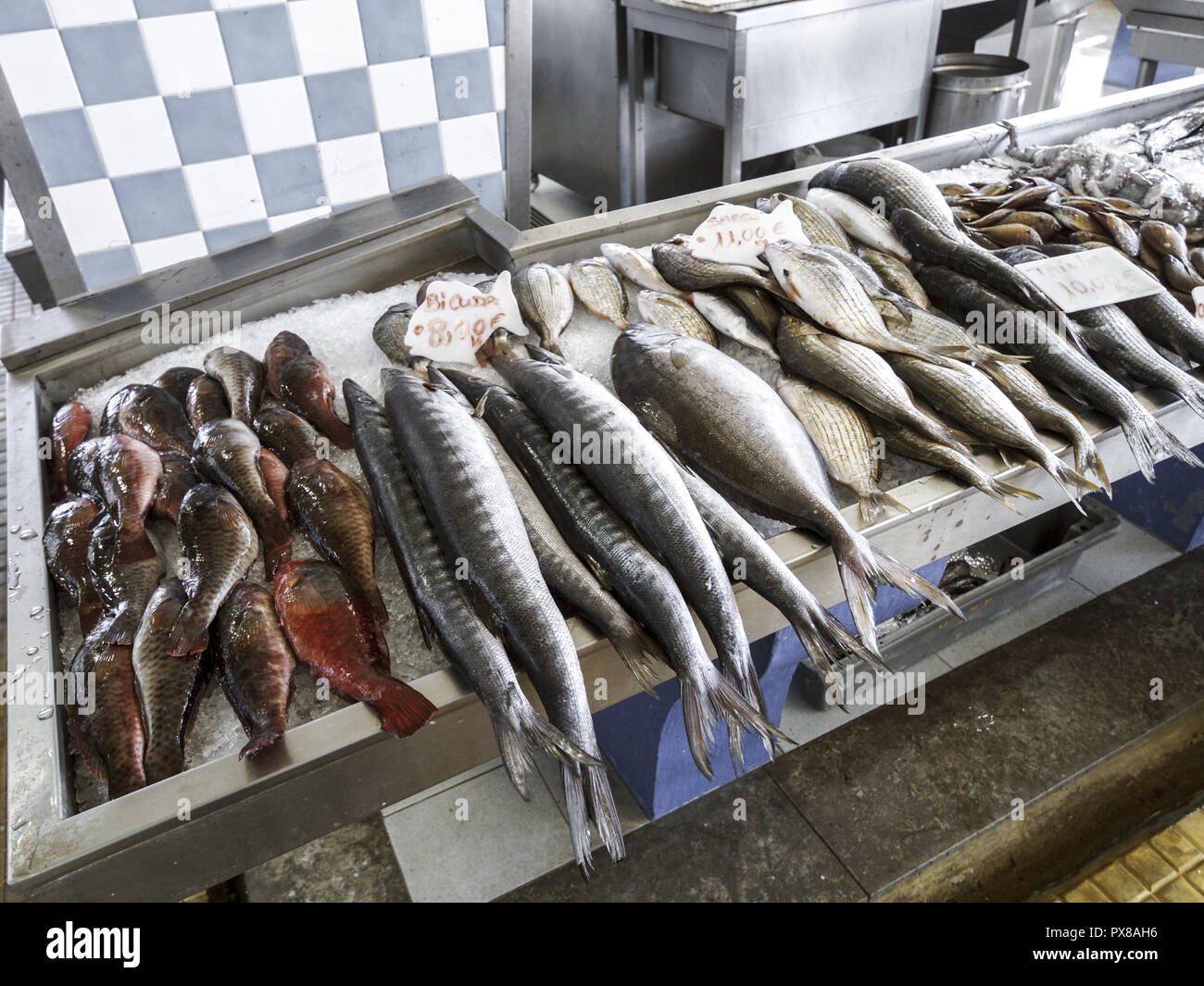 Fish market, Portugal, Madeira, Santa Cruz Stock Photo - Alamy