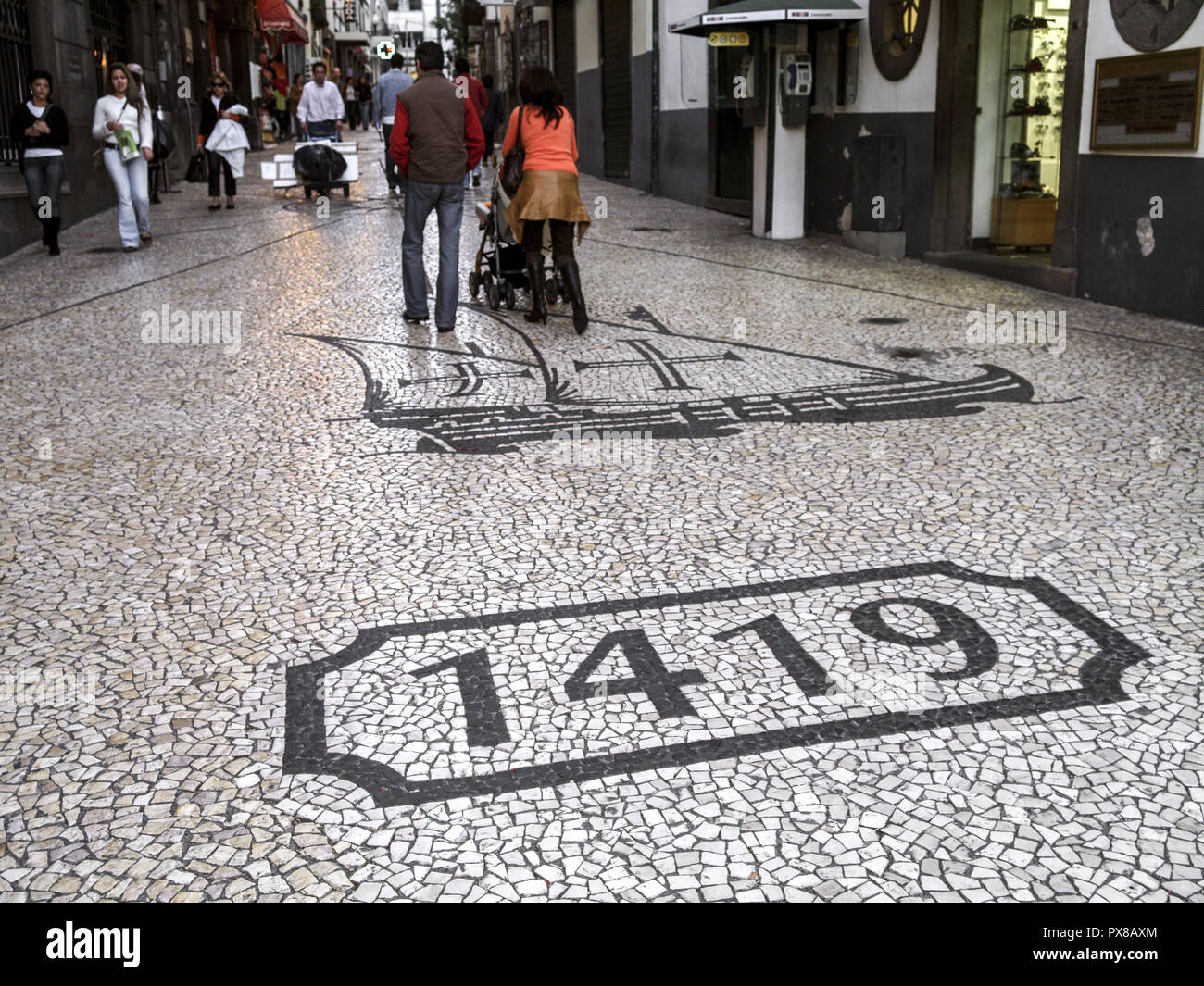 Decorated paving, 1419, Madeiras discovery by Portuguese sailors ...