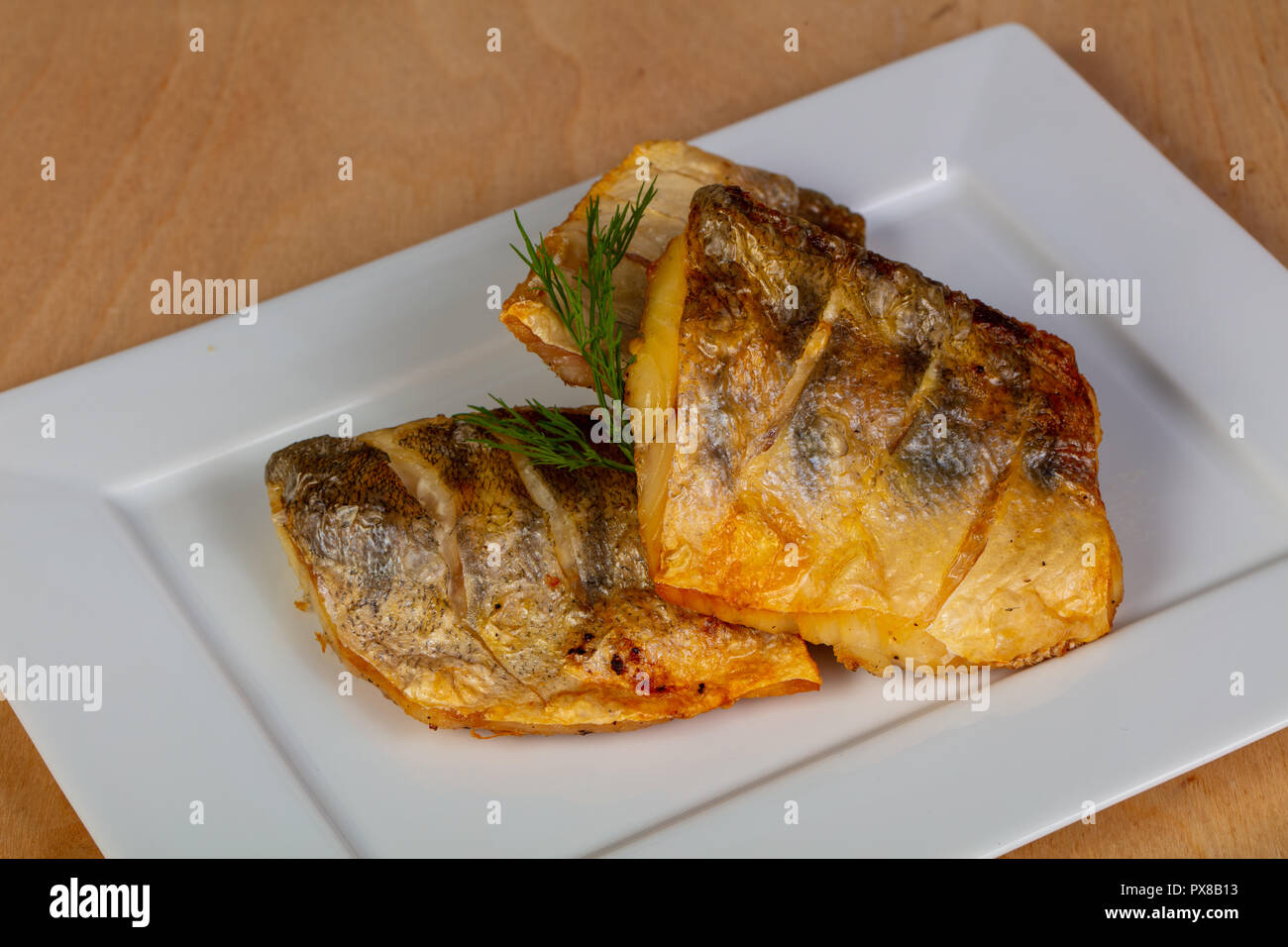 Perch filet with potatoes hi-res stock photography and images - Alamy