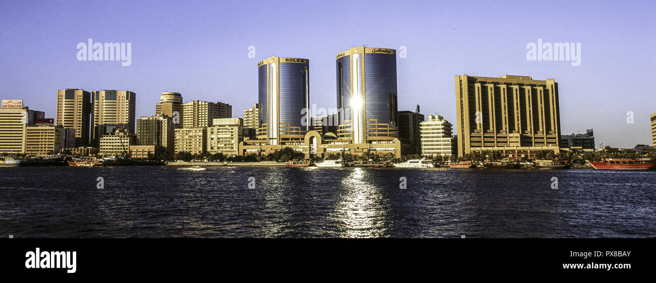 Dubai Creek, Twin Towers, United Arab Emirates, Dubai Stock Photo - Alamy