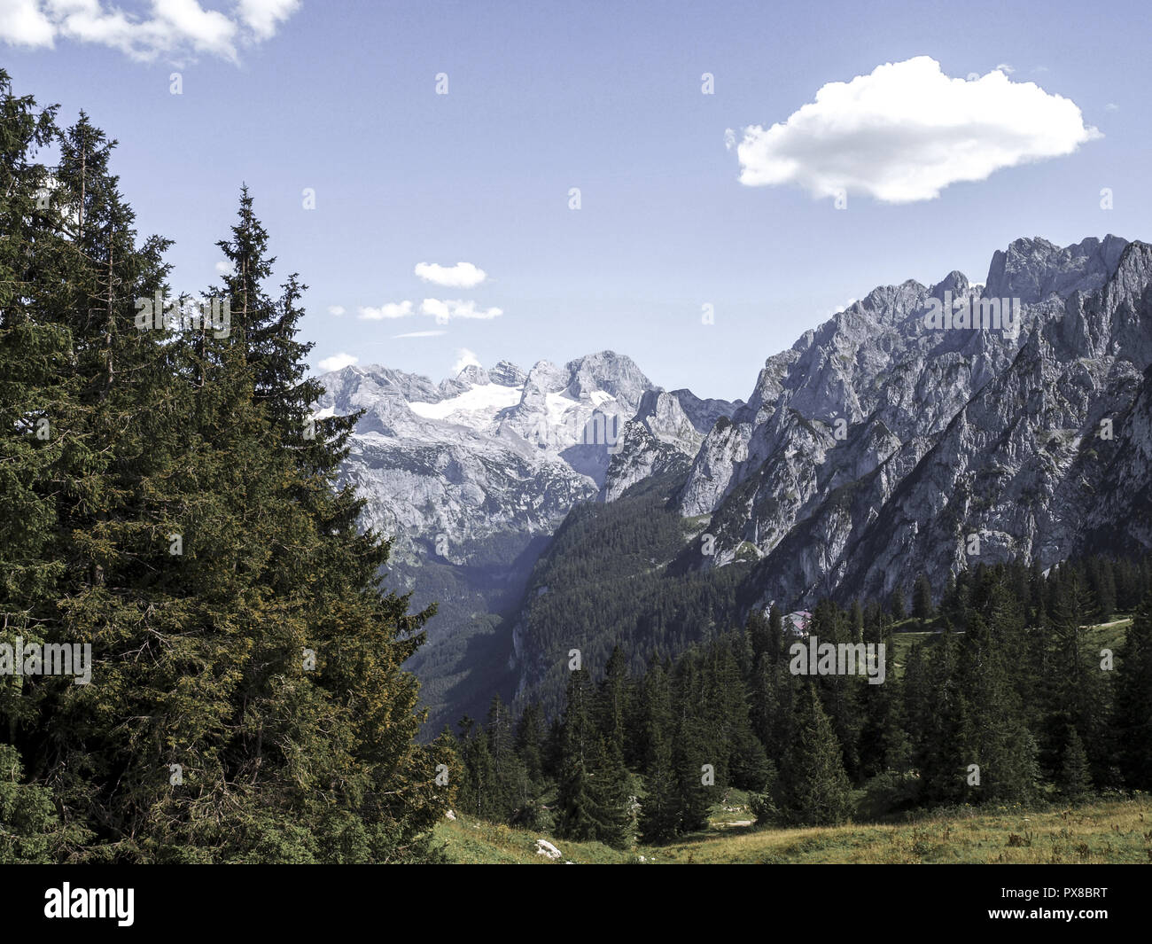 Lake Gosausee, mountain Dachstein, Austria, Upper Austria, lakes ...