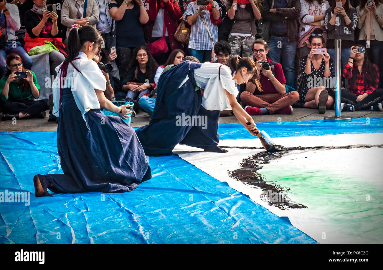 Italy Piedmont Turin Japan week - Inauguration in Piazza Castello with ...