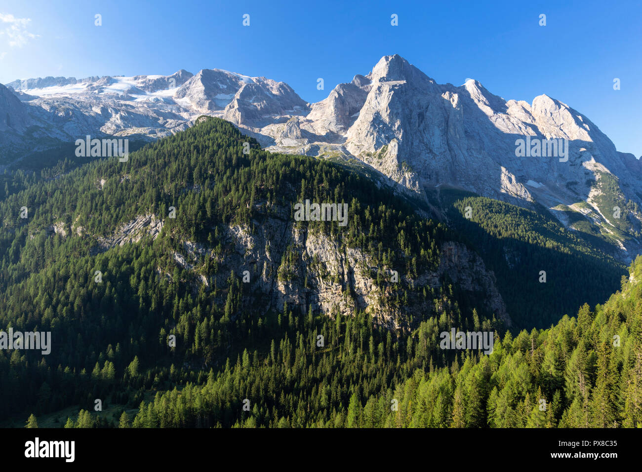 Marmolada and Gran Vernel. Fassa Valley, Trentino, Dolomites, Italy ...