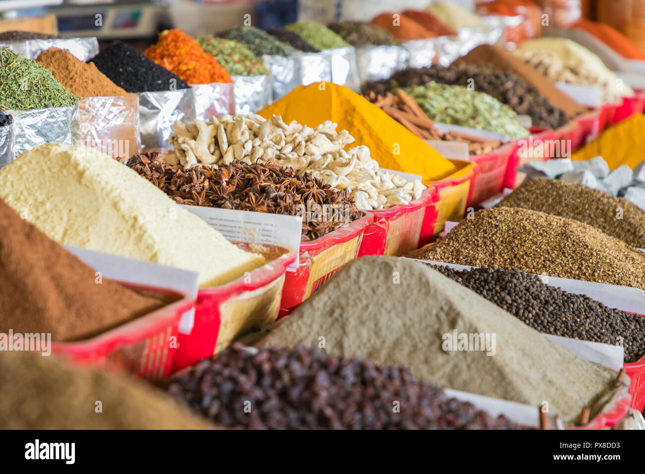 Traditional bazaar with spices in Tashkent, Uzbekistan Stock Photo - Alamy