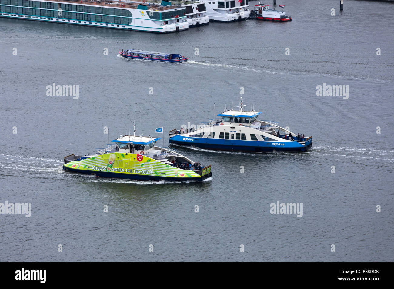 Amsterdam ij port harbor central station public transport hi-res stock ...