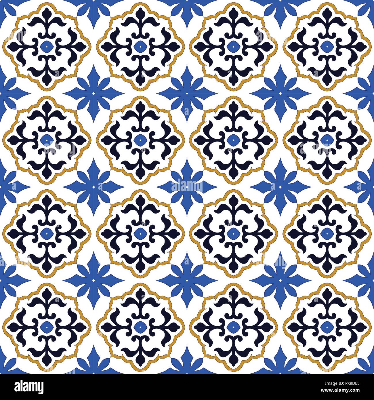 Spanish style pattern, usually used in tiles in Spain, Portugal and ...