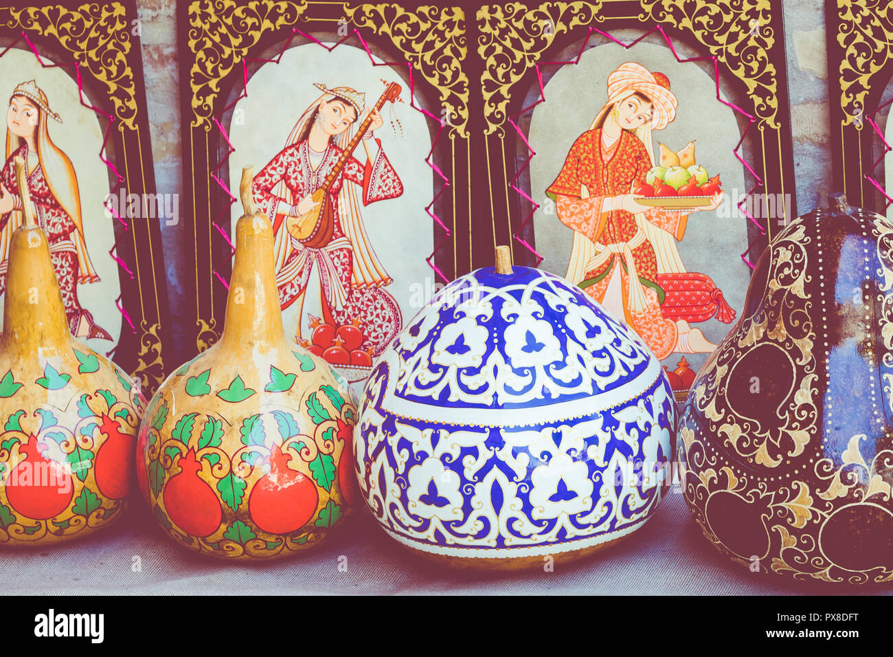 Traditional Uzbek souvenires in Uzbekistan, Central Asia Stock Photo ...