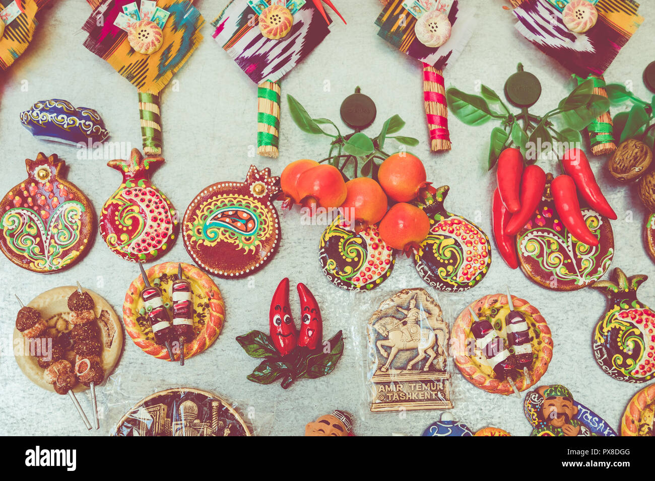 Traditional Uzbek souvenires in Uzbekistan, Central Asia Stock Photo ...