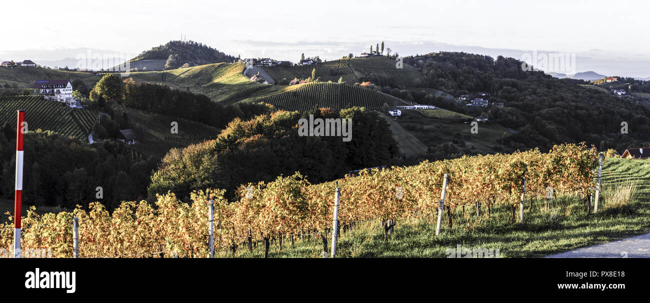 Suedsteirische Weinstrasse, Southern Styria wine route in autumn ...