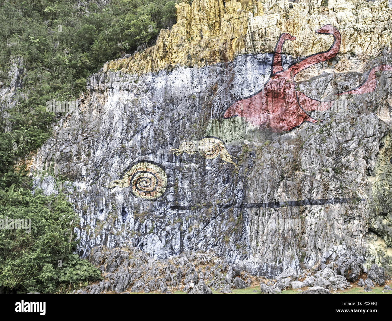 Cuba, rocks painted with prehistoric motives Stock Photo - Alamy