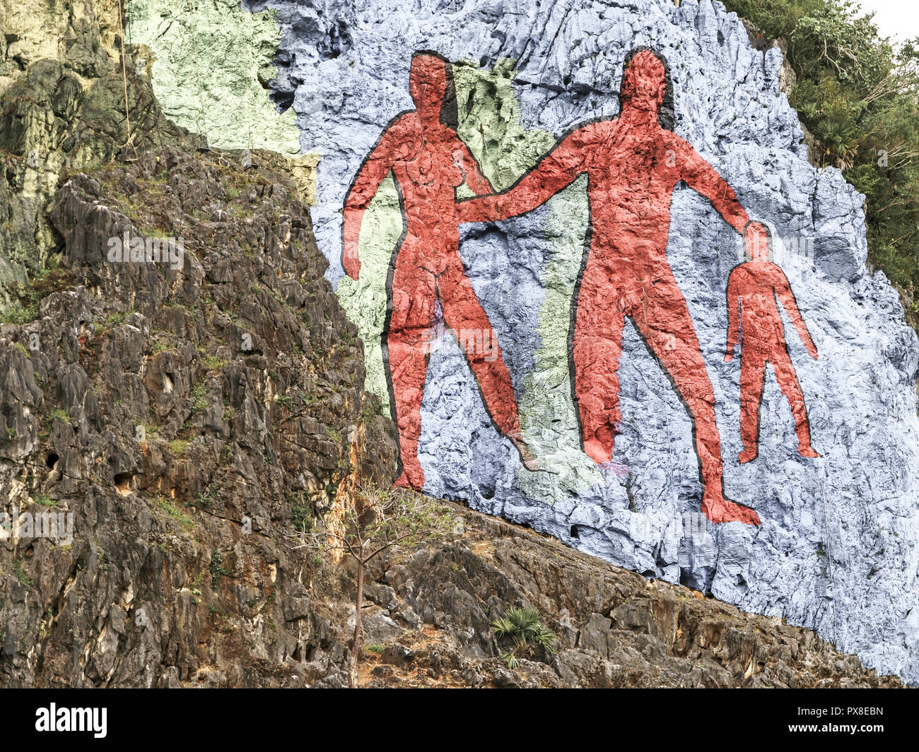 Cuba, rocks painted with prehistoric motives Stock Photo - Alamy