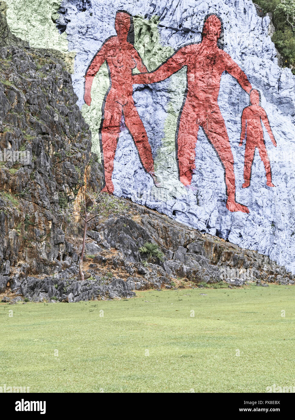 Cuba, rocks painted with prehistoric motives Stock Photo - Alamy