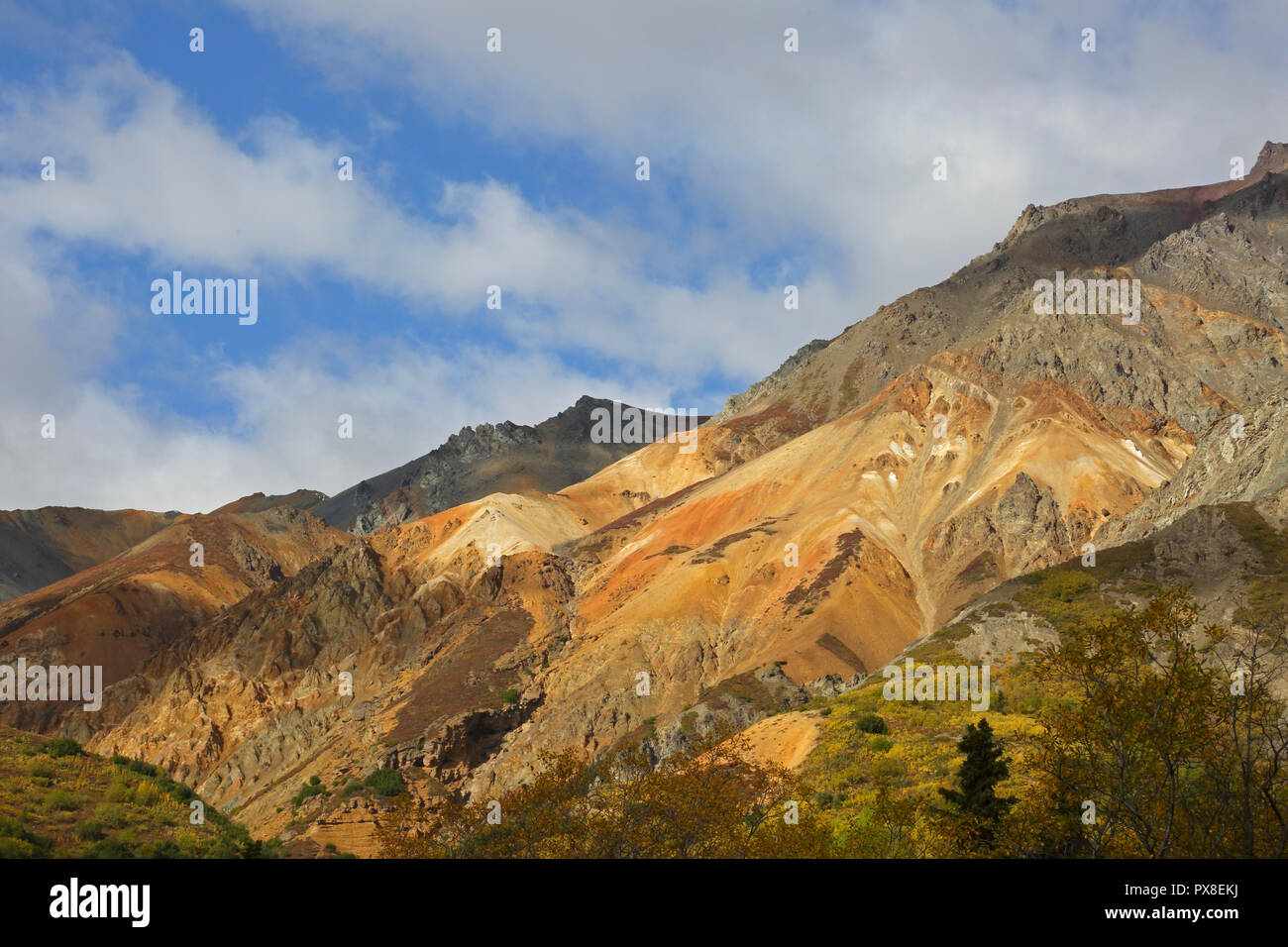 View of Sheep Mountain in the fall from the Glenn Highway Alaska Stock ...