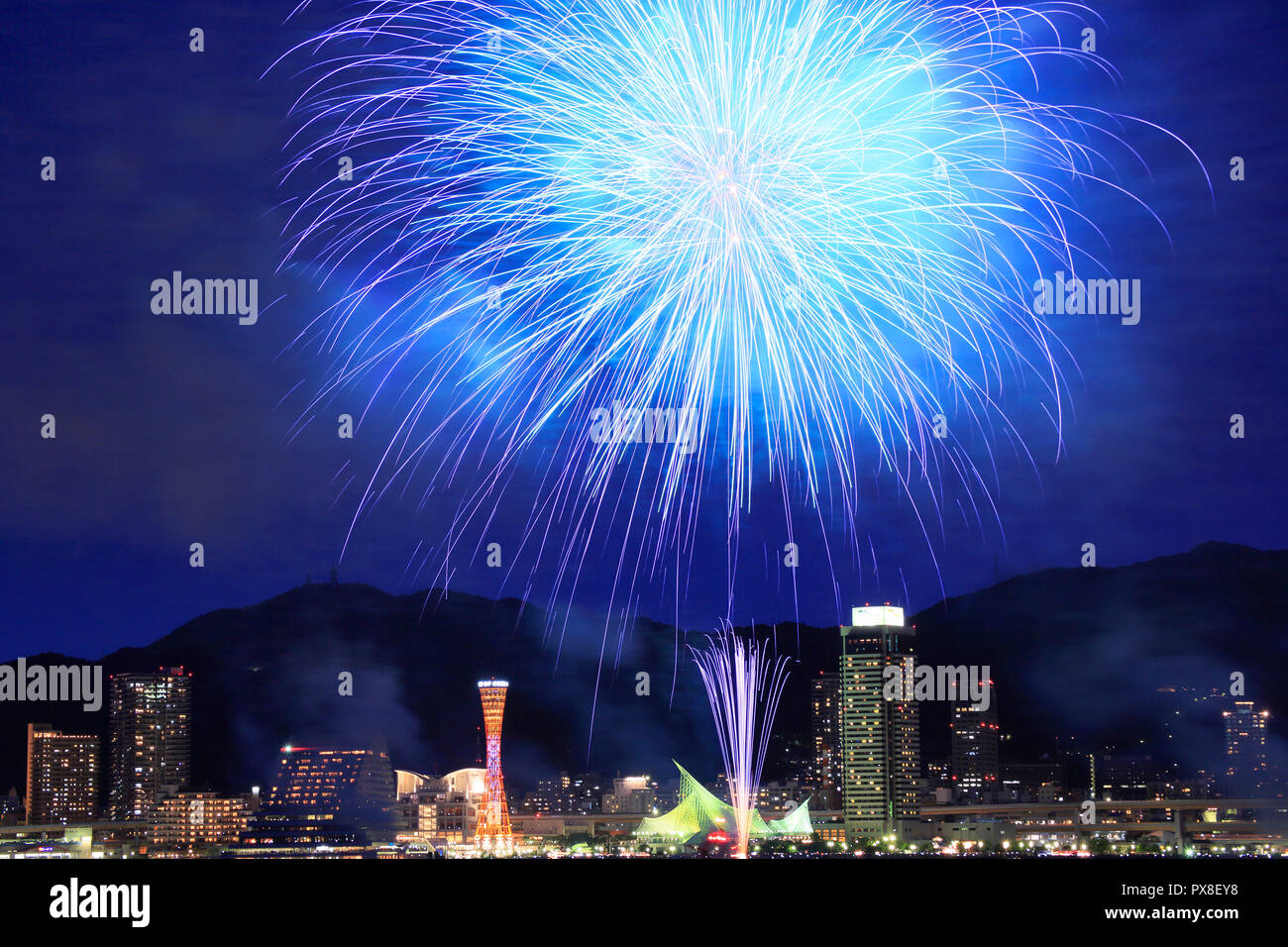 Minato Kobe beach fireworks festival in Kobe Stock Photo - Alamy