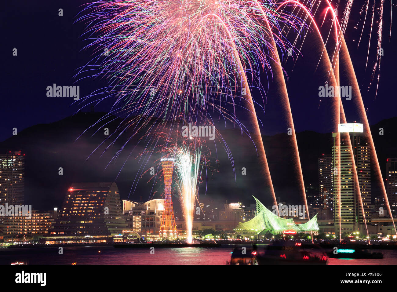 Minato Kobe beach fireworks festival in Kobe Stock Photo - Alamy