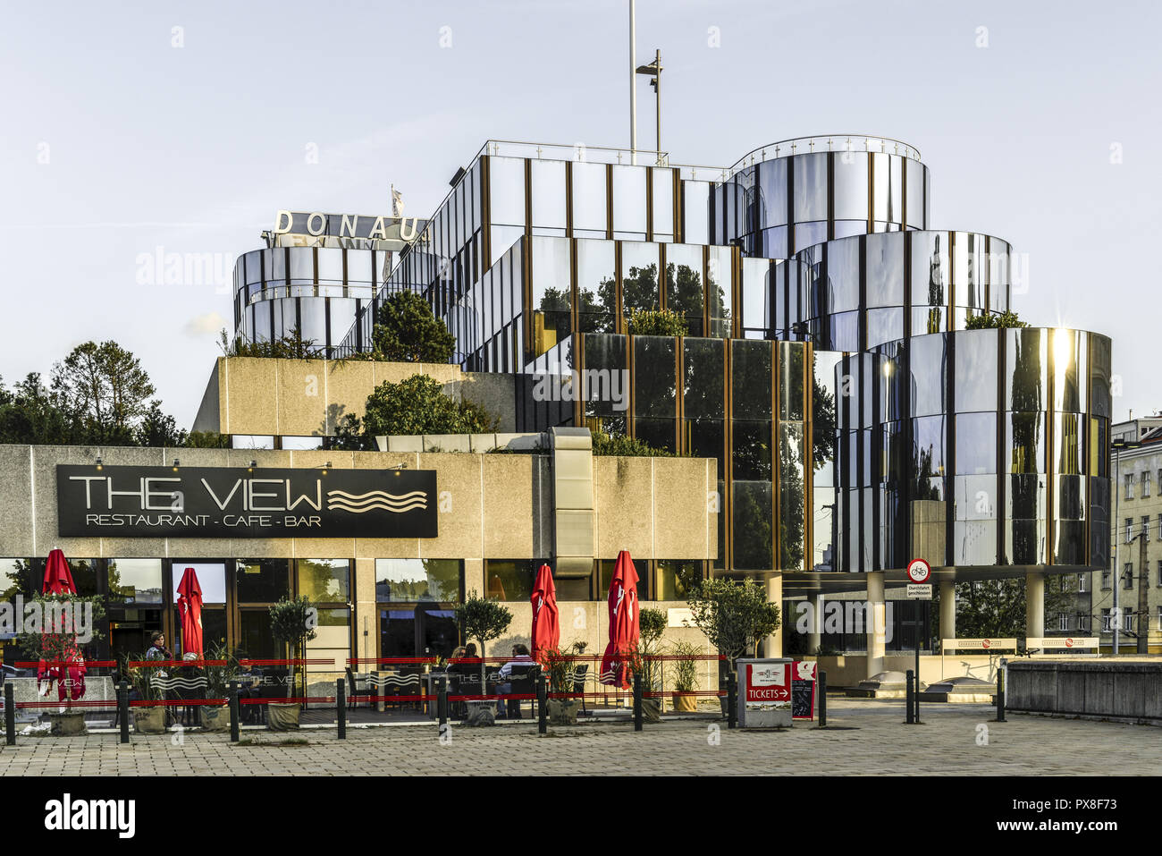 Harbour Center Vienna Donauraum, cafe The View, Vienna, Austria Stock ...