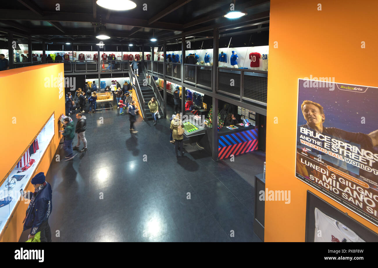 Exposition of San Siro arena museum. Milan, Italy Stock Photo - Alamy