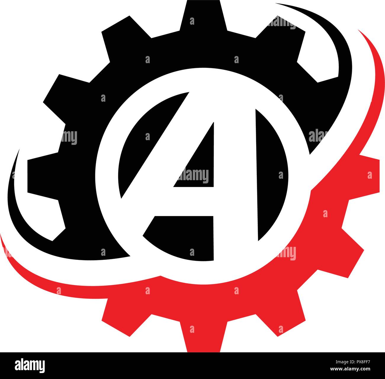 Letter A Gear Logo Design Template Stock Vector Image & Art - Alamy