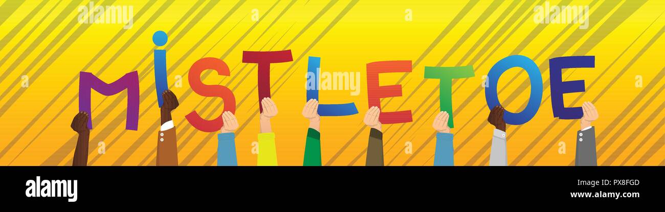 Diverse hands holding letters of the alphabet created the word ...