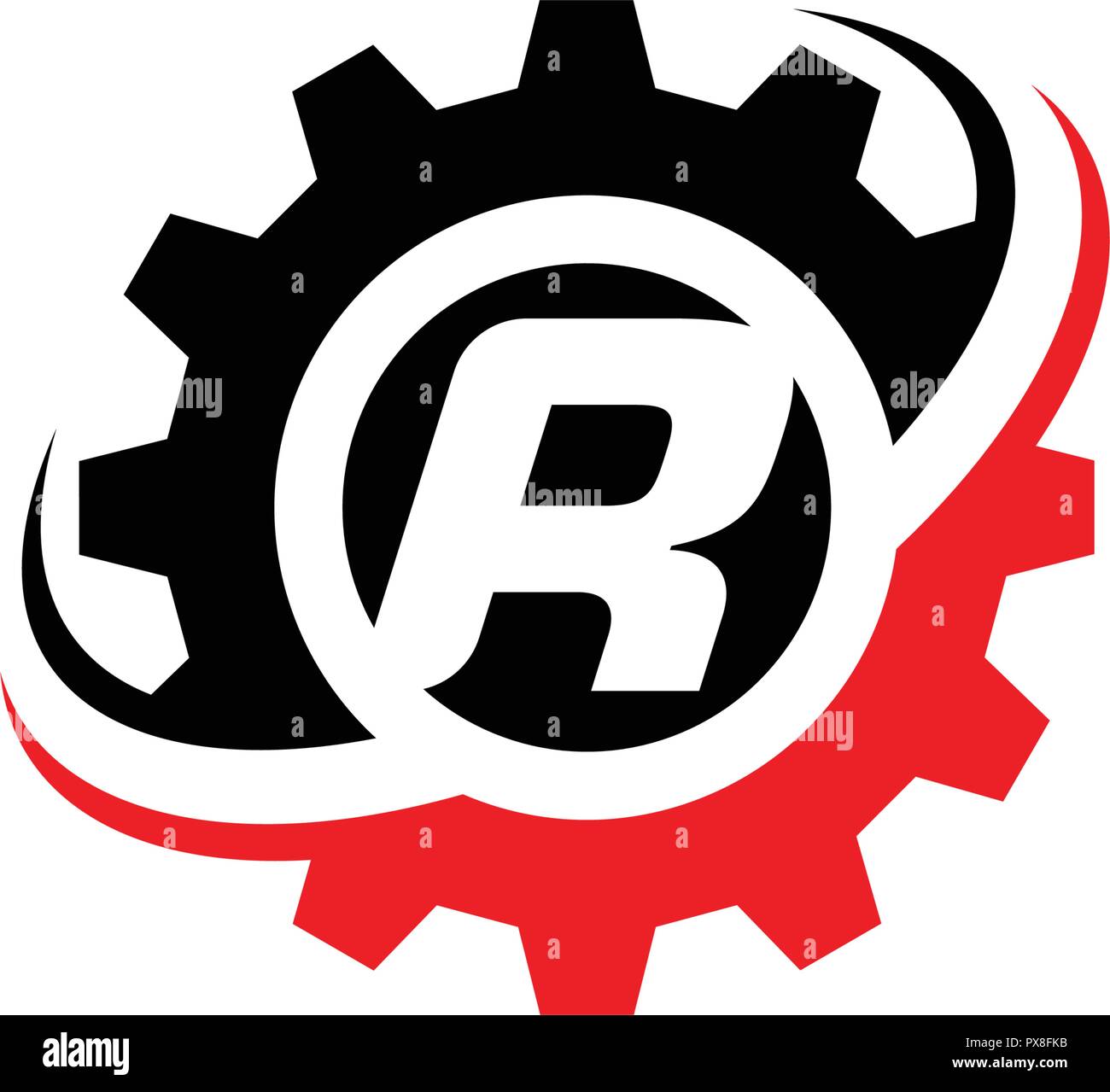 Letter R Gear Logo Design Template Stock Vector Image & Art - Alamy