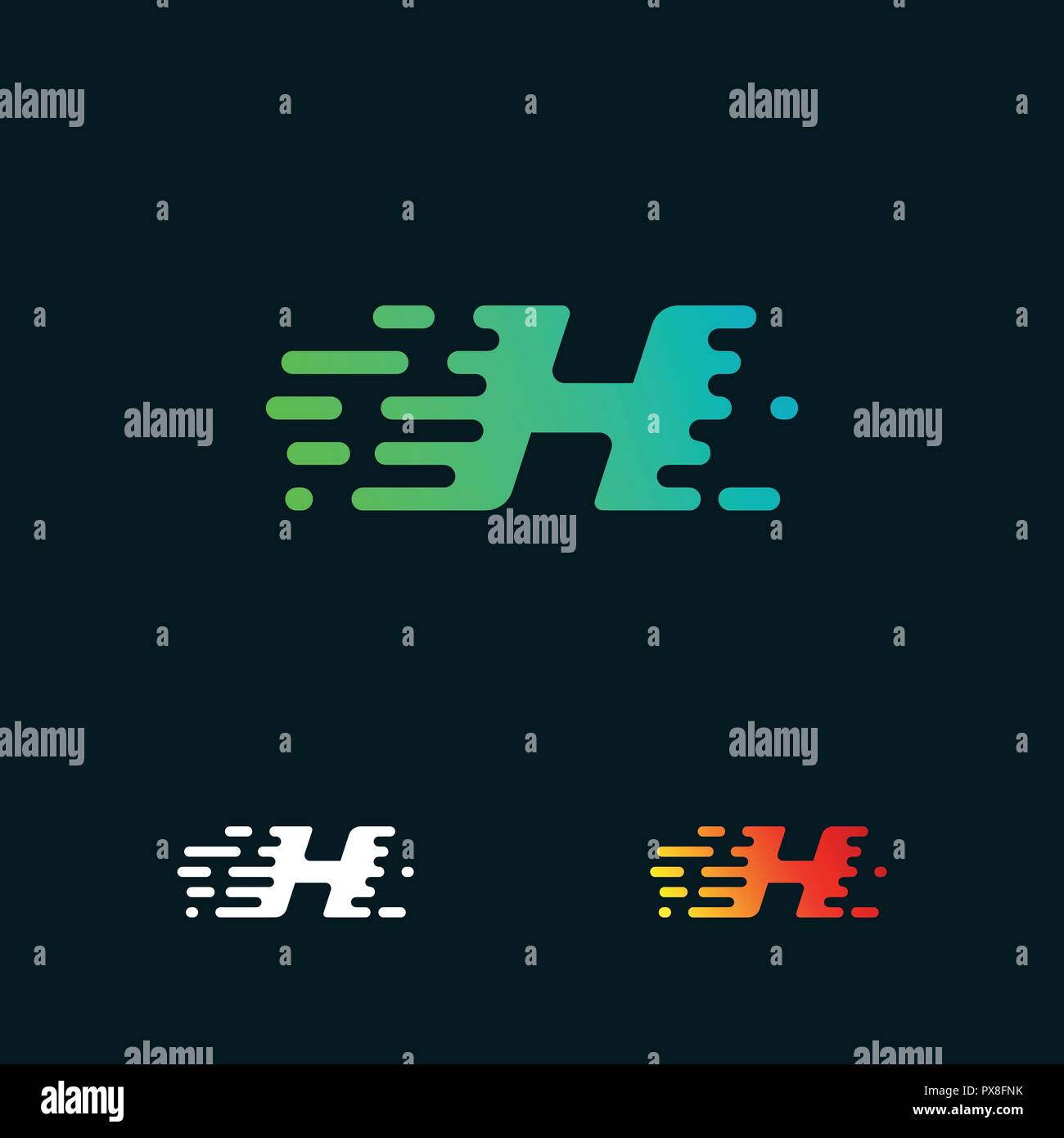 letter H modern speed shapes logo design vector Stock Vector Image ...