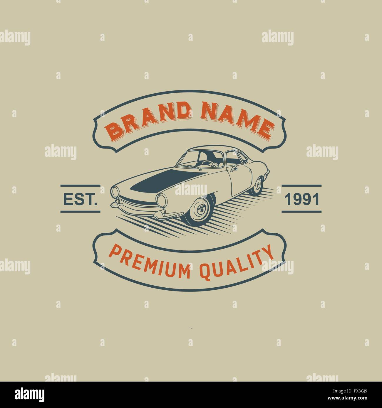 A template of classic or vintage or retro car logo design. vintage ...