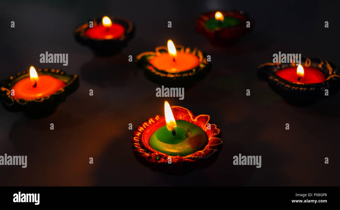 Diyas/Lamp decorated for Diwali celebration Stock Photo - Alamy