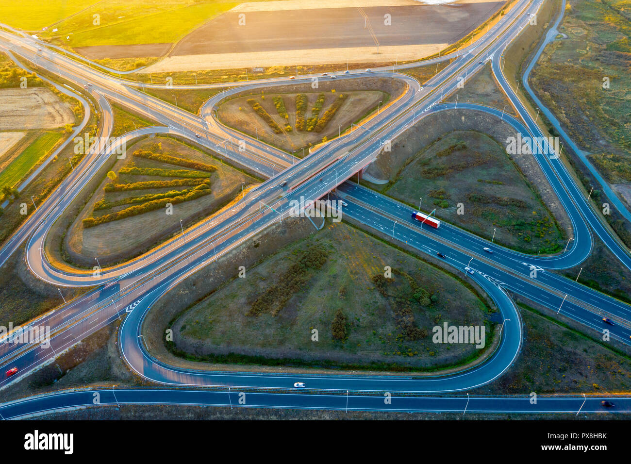 Junction road aerial hi-res stock photography and images - Alamy