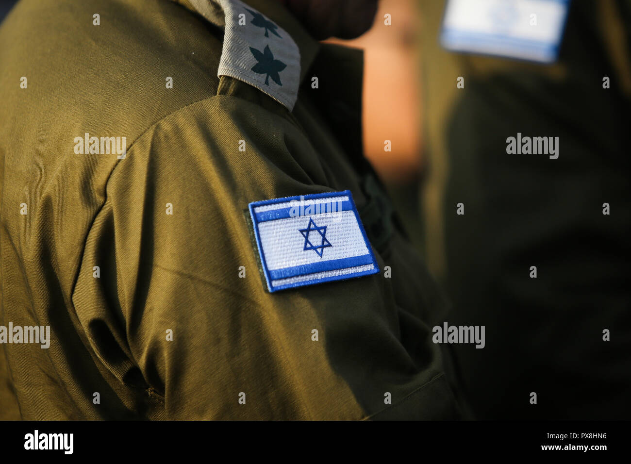 Details with the Israeli flag on a military medic uniform Stock Photo ...