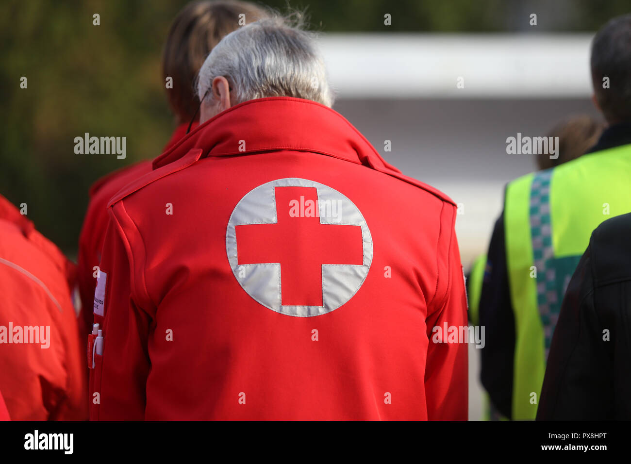 Details with the Austrian Red Cross symbol on a uniform Stock Photo - Alamy