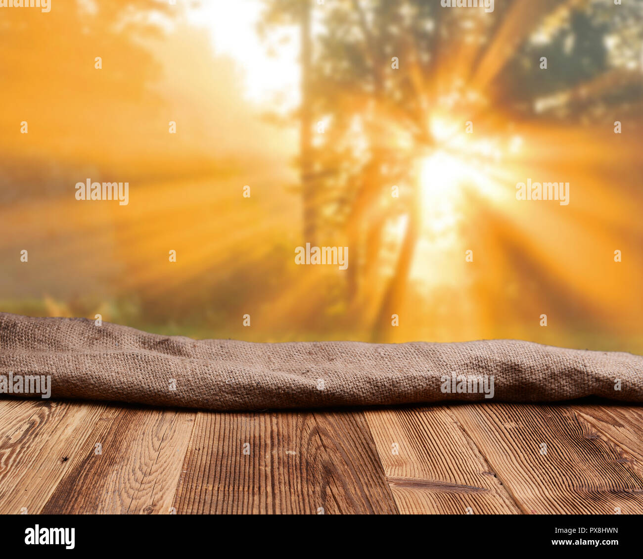 Empty table for Your photomontage or product display Stock Photo - Alamy