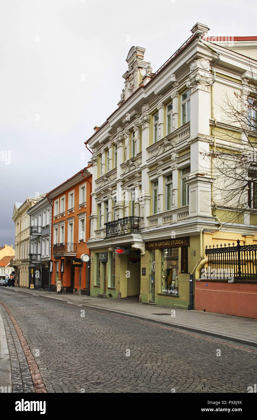 Old street in Vilnius. Lithuania Stock Photo - Alamy