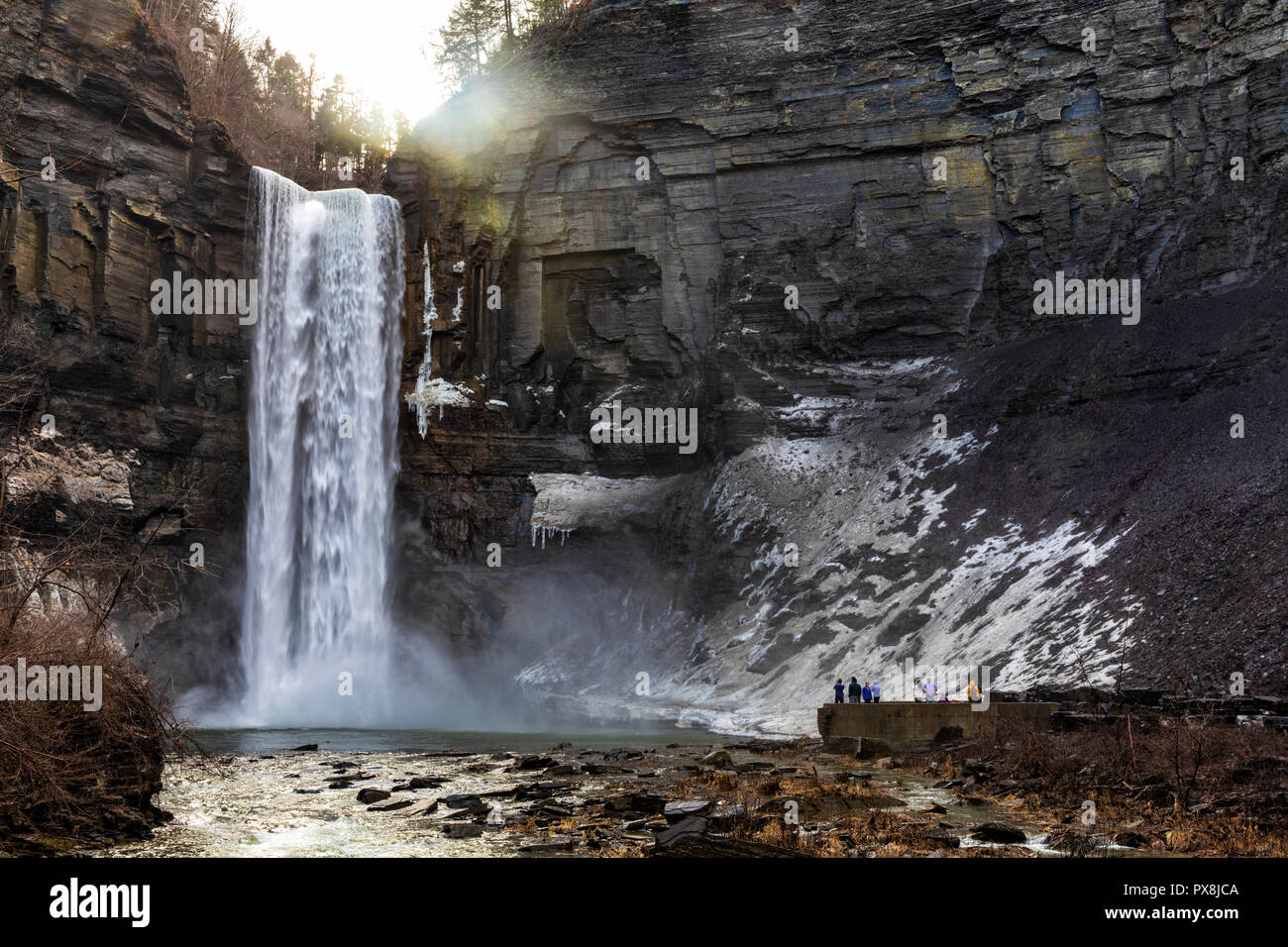 Taughannock Falls is a 215-foot (66 m) plunge waterfall that is the ...