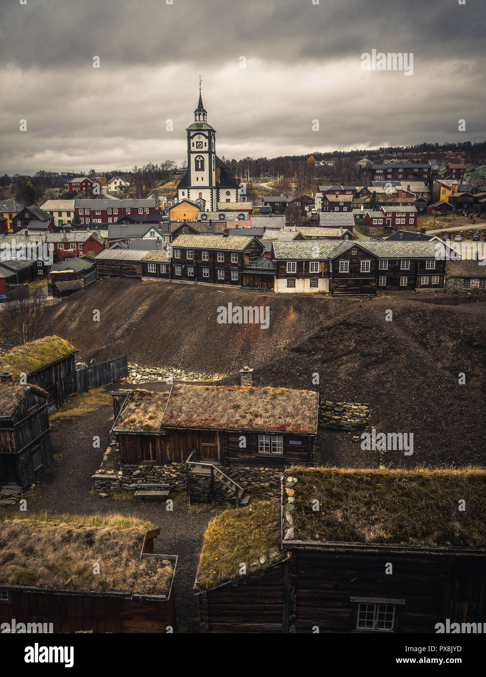 Mining town Røros in Norway, fantastic original old norwegian town, set ...