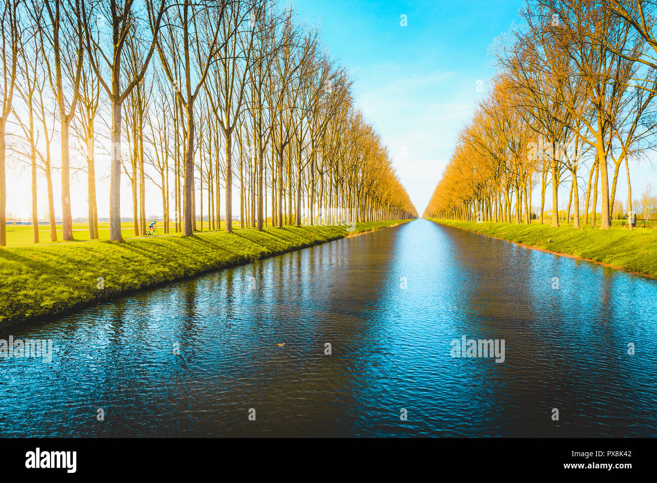 Beautiful view of famous Damme Canal, also known as Damse Vaart or ...