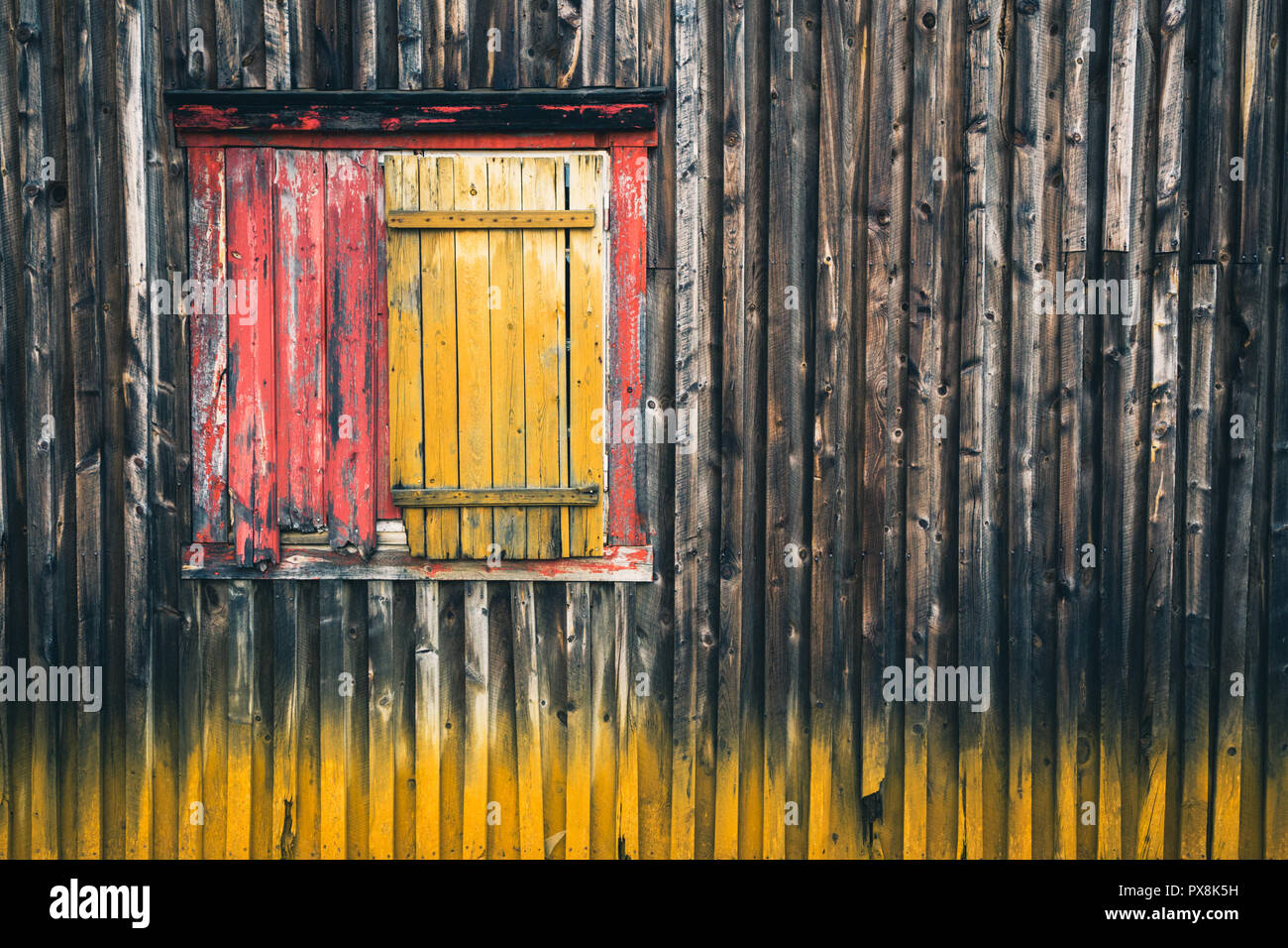 Traditional architecture of wooden houses in Røros, Norway. Old wooden ...