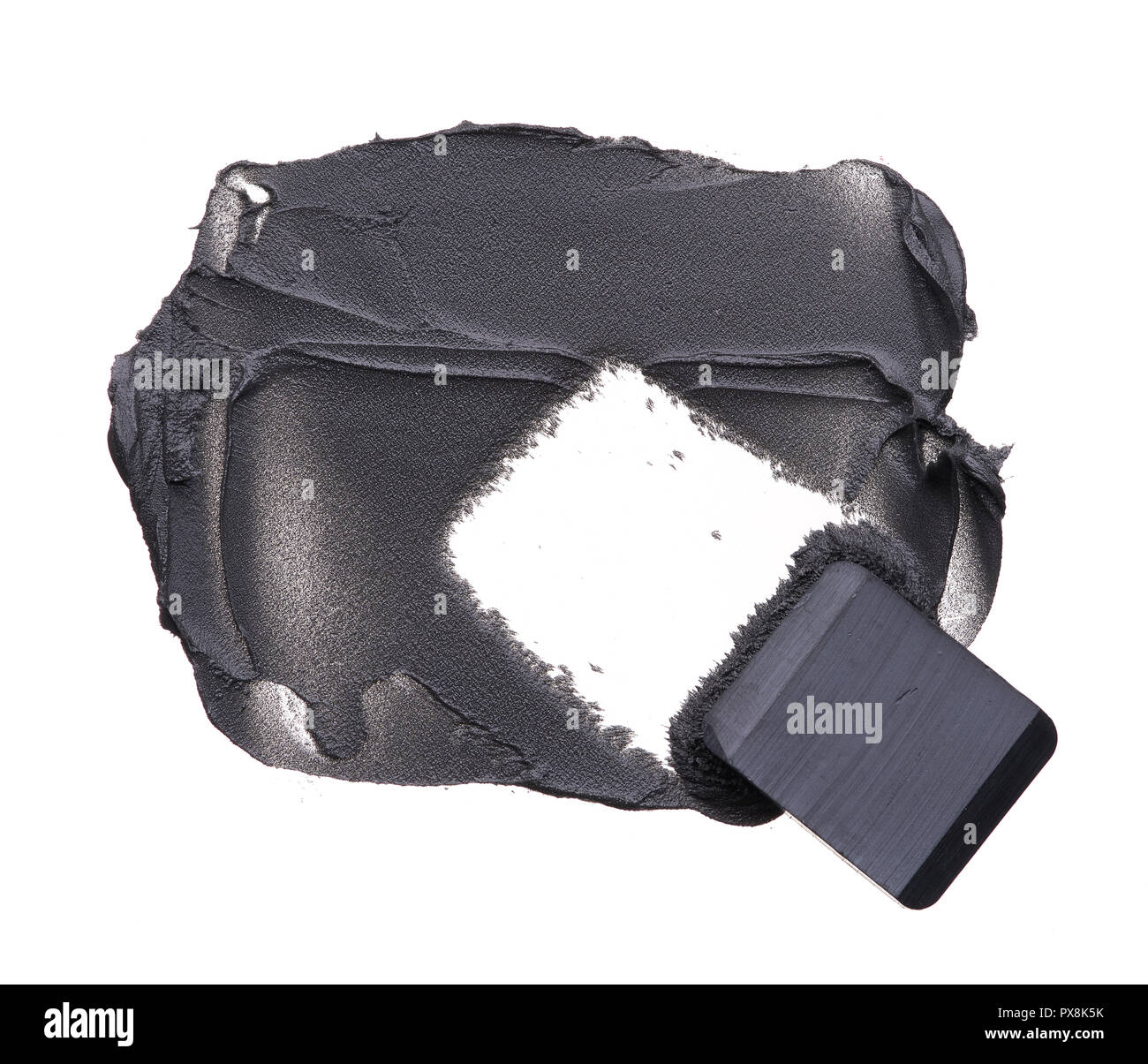 Black smear of magnetic face mask on a white background Stock Photo - Alamy