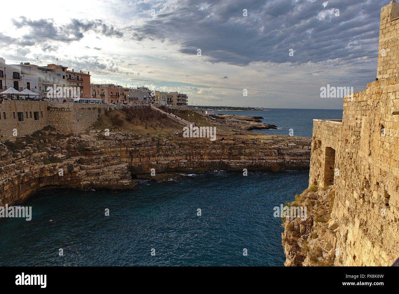 coastal view of the town of POlignano a Mare Stock Photo - Alamy