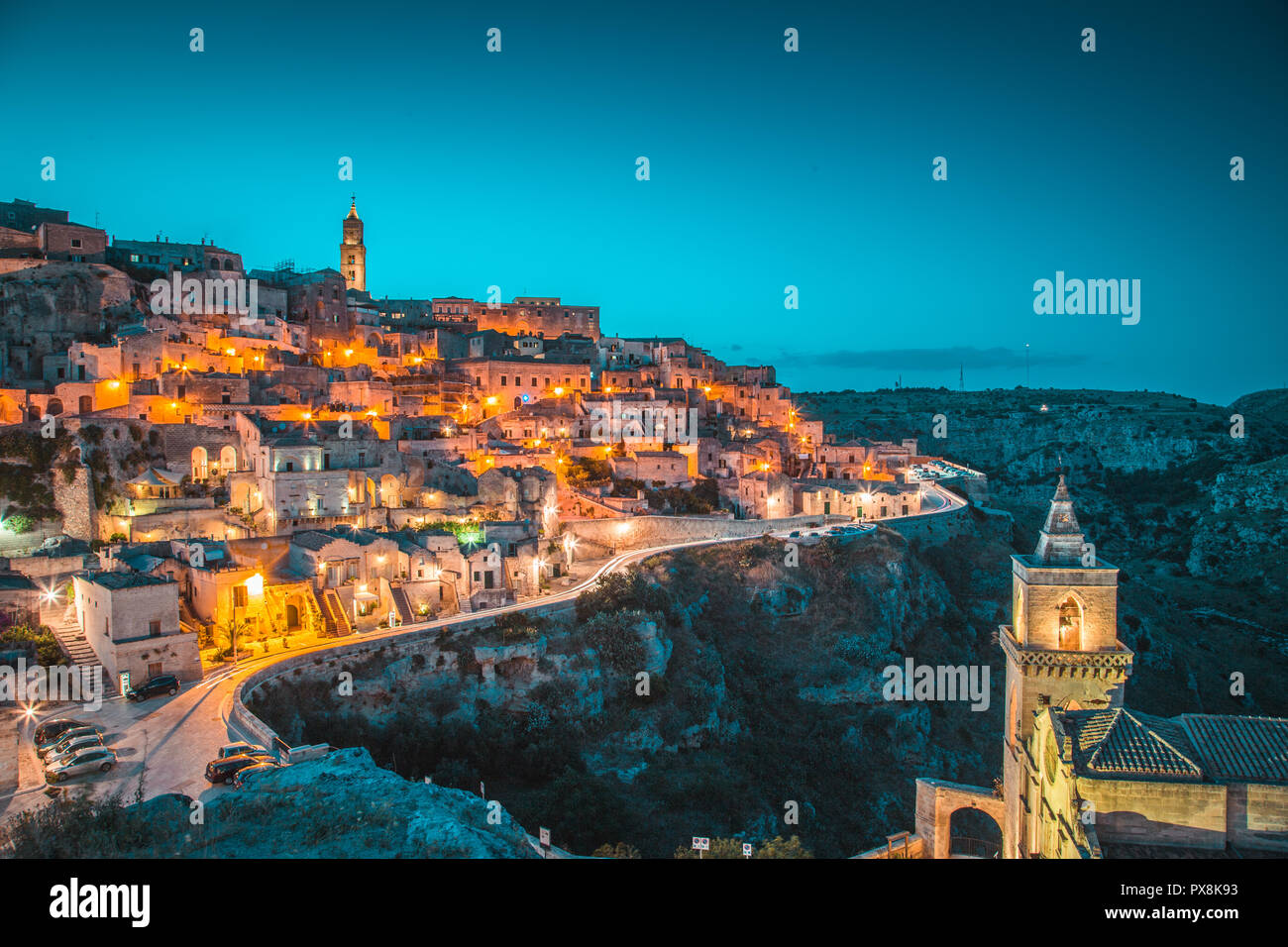 Matera at twilight hi-res stock photography and images - Alamy