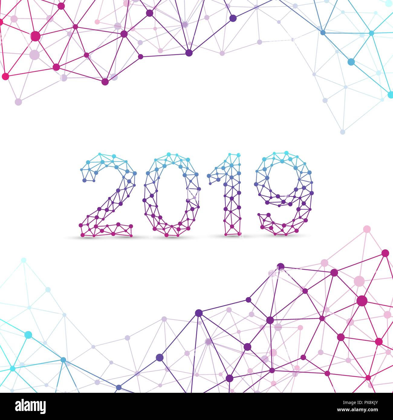 Text design Christmas and Happy new year 2019. Graphic background ...