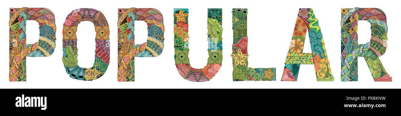 Hand-painted art design. Black and white hand drawn illustration word ...